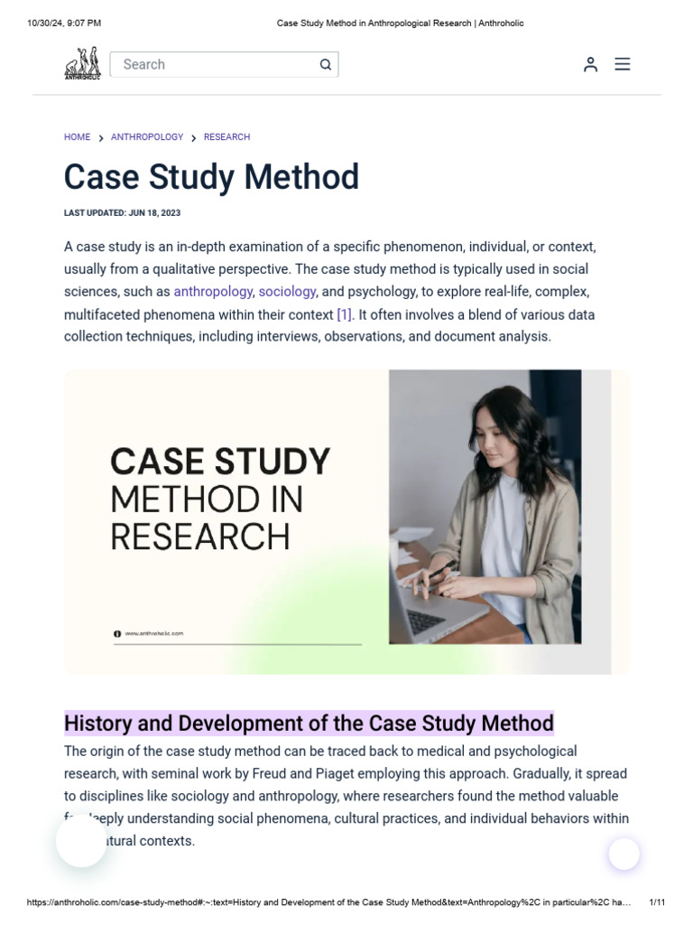 Case Study Method in Anthropology | PDF | Anthropology | Data