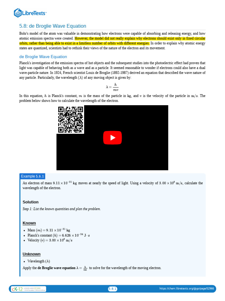 De Broglie Wave Equation Explained | PDF | Electron | Waves