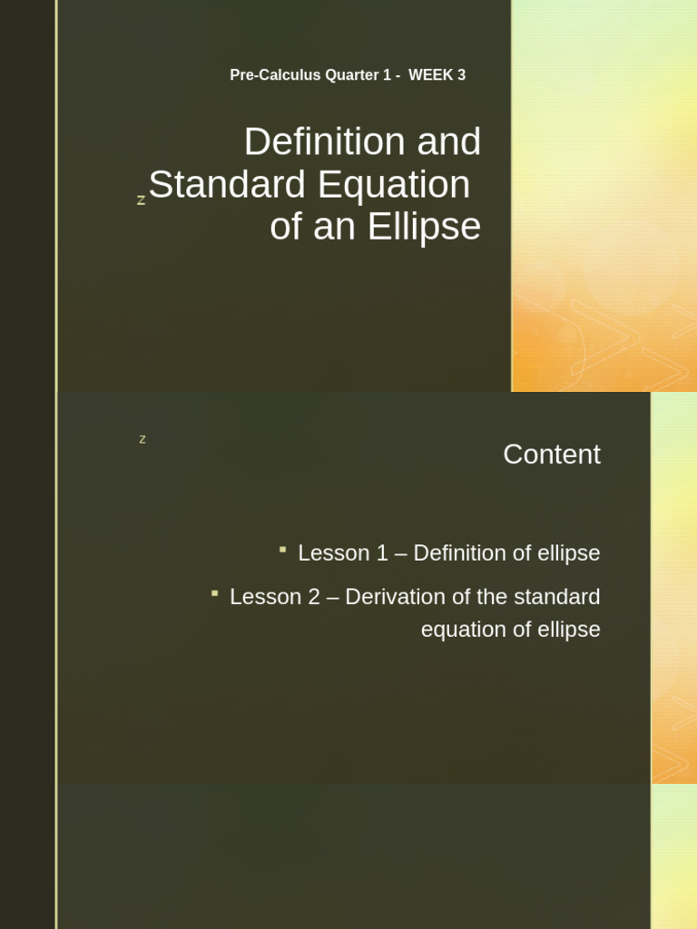 WEEK 2 - Q1 Pre Calculus | PDF | Ellipse | Euclid