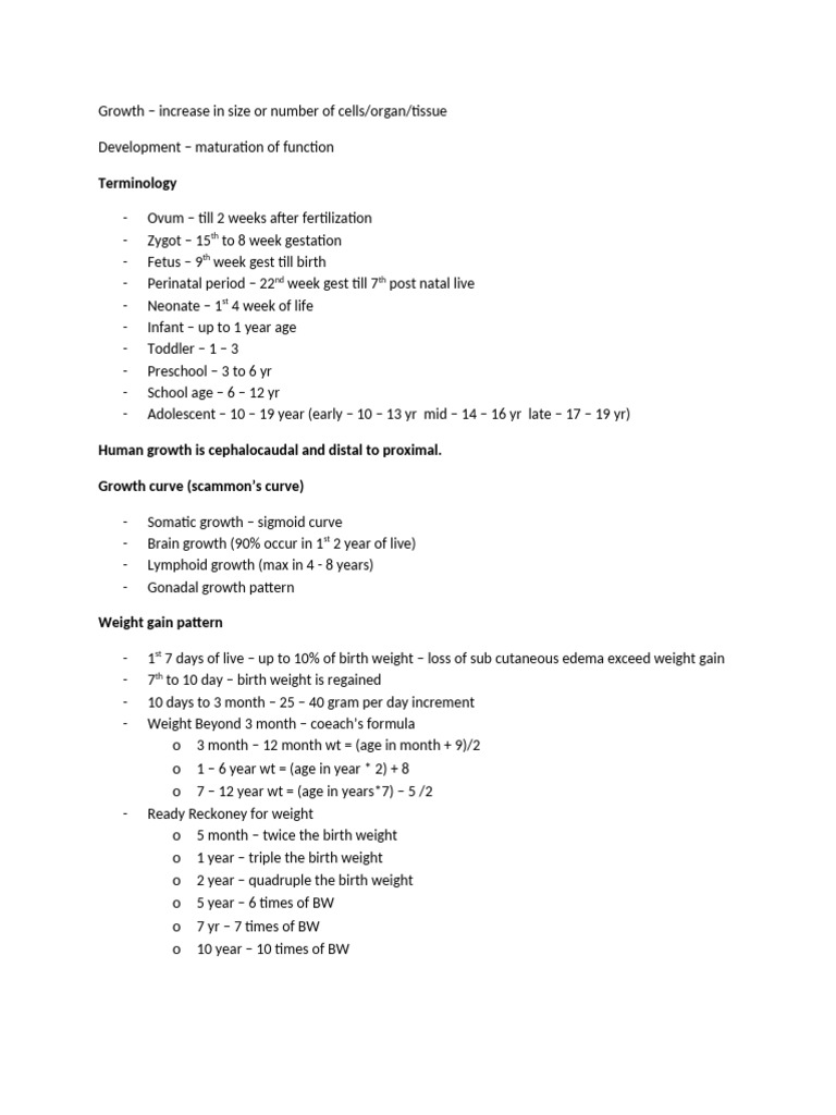 Growth and Development Note | PDF | Puberty