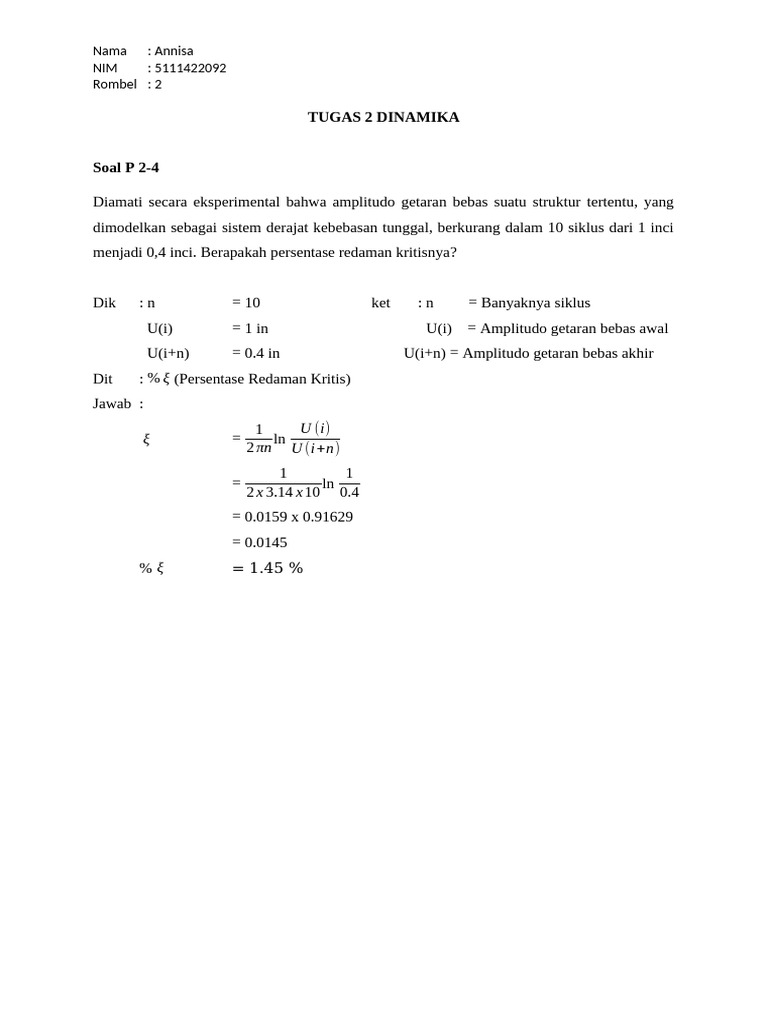Persentase Redaman Kritis 1,45% | PDF