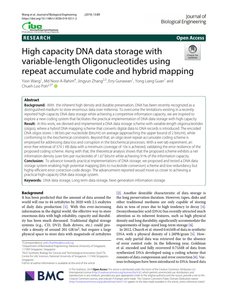 High Capacity DNA Data Storage With Variable-Length Oligonucleotides Using Repeat Accumulate ...