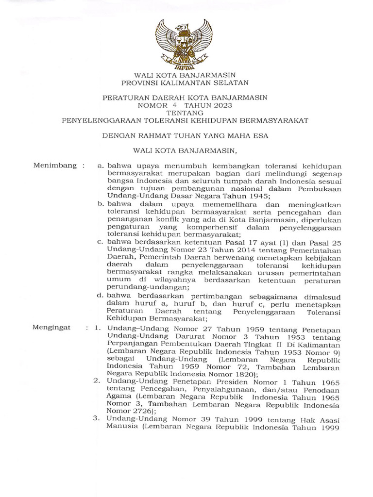 Perda No 4 Tahun 2023 | PDF