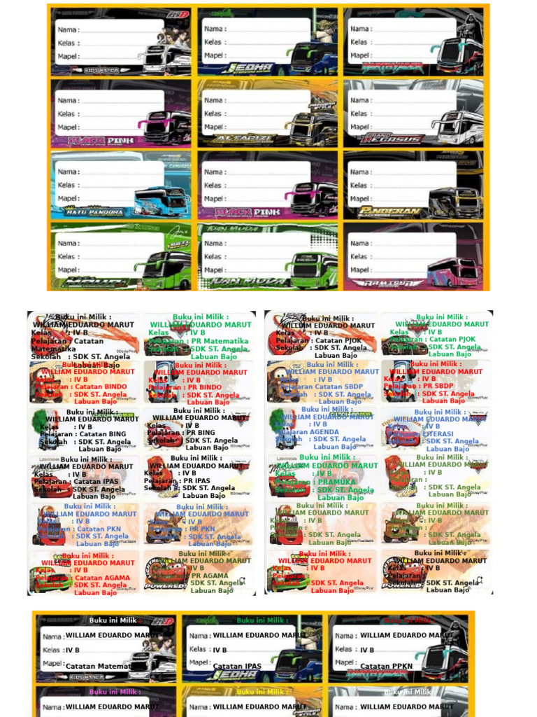 Sticker Mapel | PDF