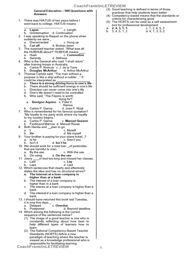 Gen-Ed 900 Answer Key | PDF | Taxes | Liquids