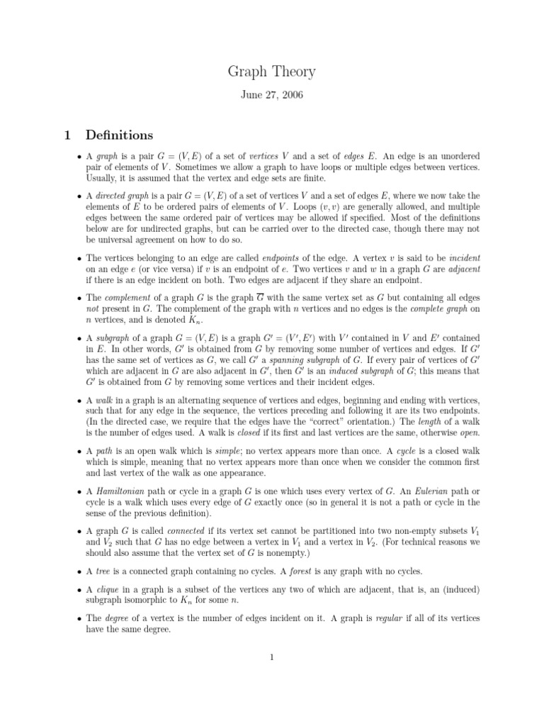 Graph Theory - Reid Barton - MOP 2006 | PDF | Vertex (Graph Theory) | Combinatorics