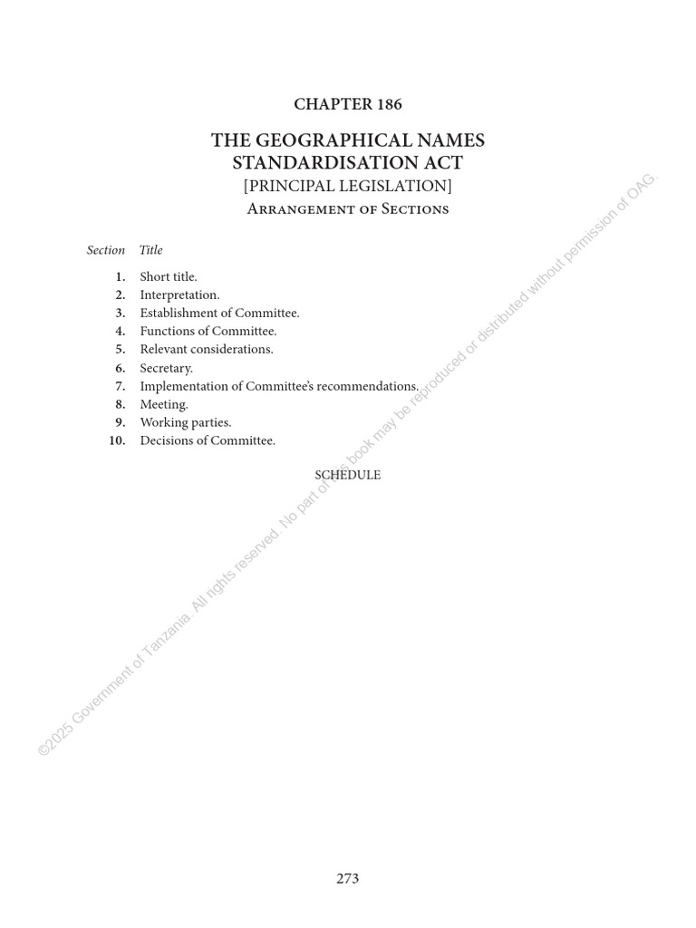Geographical Names Standardisation Act | PDF | Linguistics