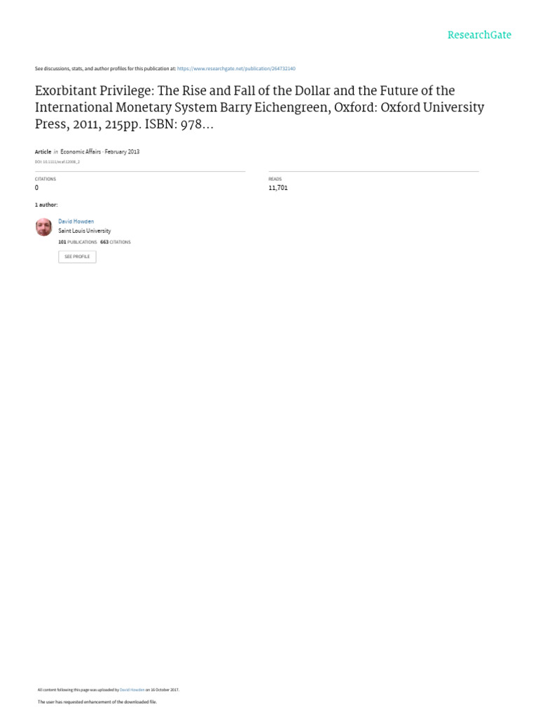 Exorbitant Privilege The Rise and Fall of The Doll | PDF | Special ...