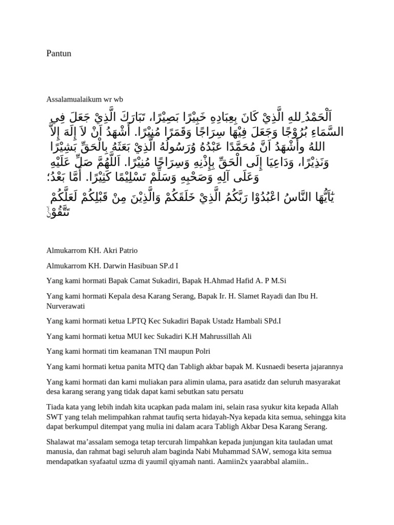 Teks MC Tabligh | PDF