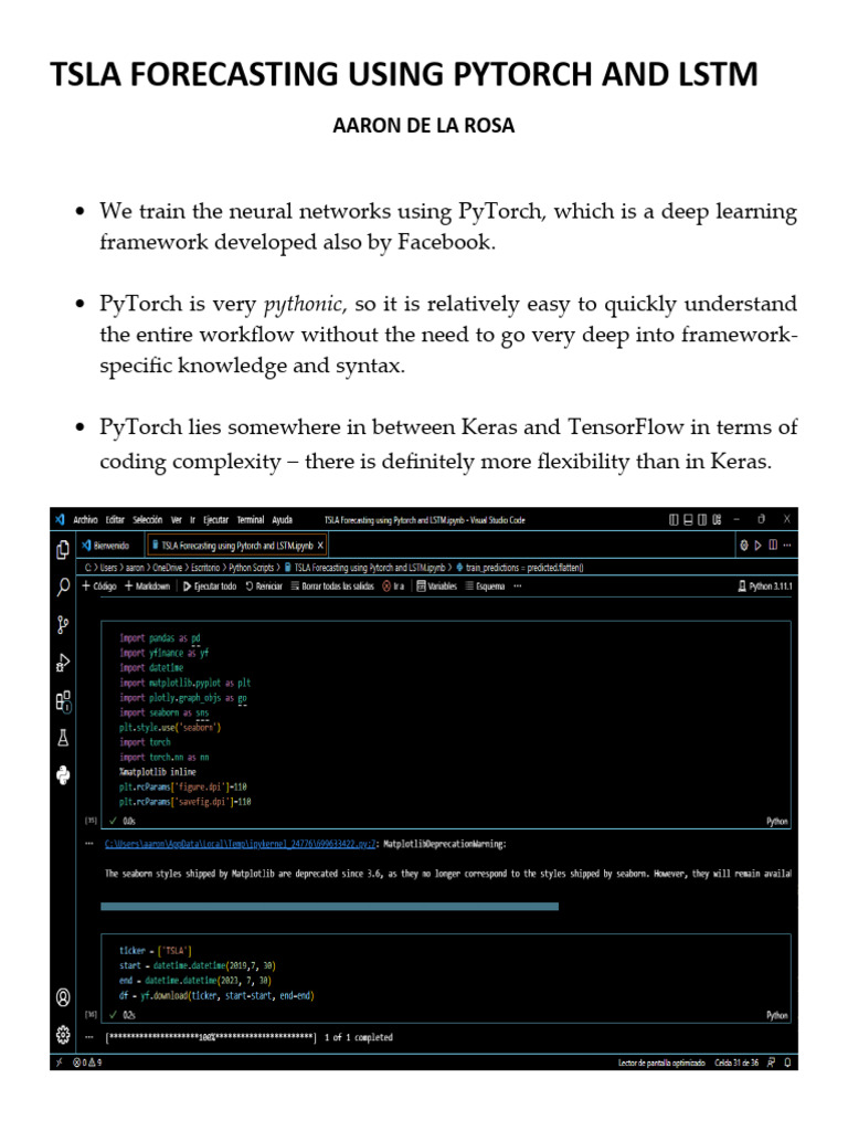 Forecasting Stock Price Tsla Using Pytorch and LSTM 1691676413 | PDF