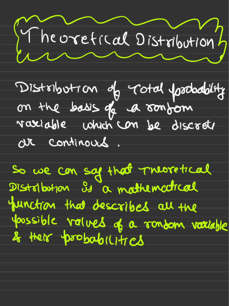 Theoretical Distribution Handwritten Notes | PDF | Probability ...
