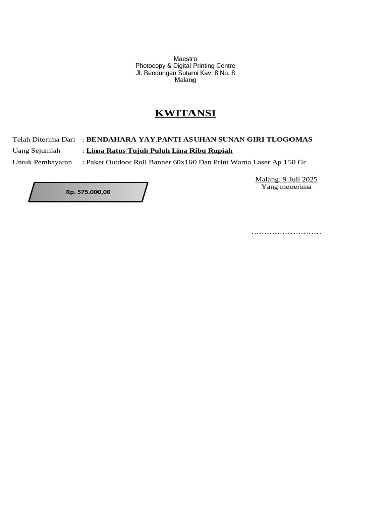 Kwitansi Kosong | PDF
