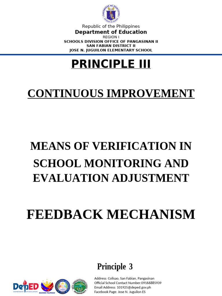 3 Feedback Mechanism | PDF | Teachers | Schools