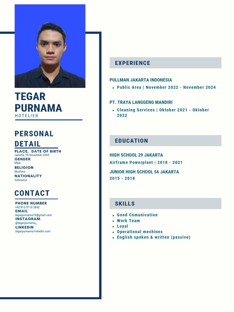 New Update Curriculum Vitae Tegar | PDF