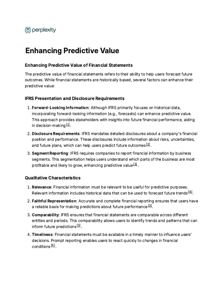 Enhancing Predictive Value in Accounting | PDF | Forecasting | Information