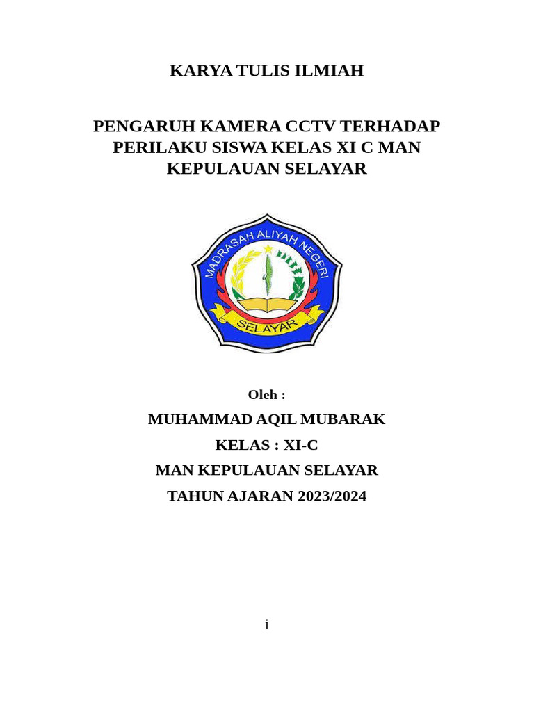 Karya Tulis Ilmiah Aqil | PDF