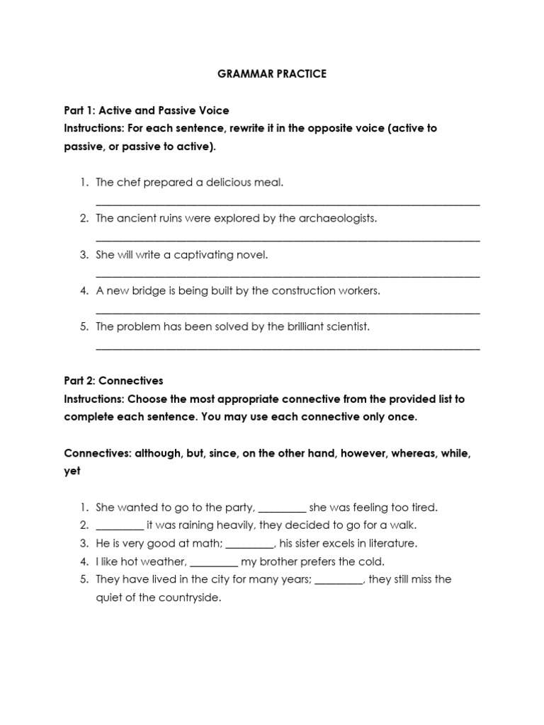 Grammar Practice | PDF | Language Mechanics | Linguistic Typology