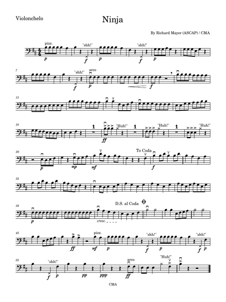 Ninja Partitura y Partes 17 18 | PDF