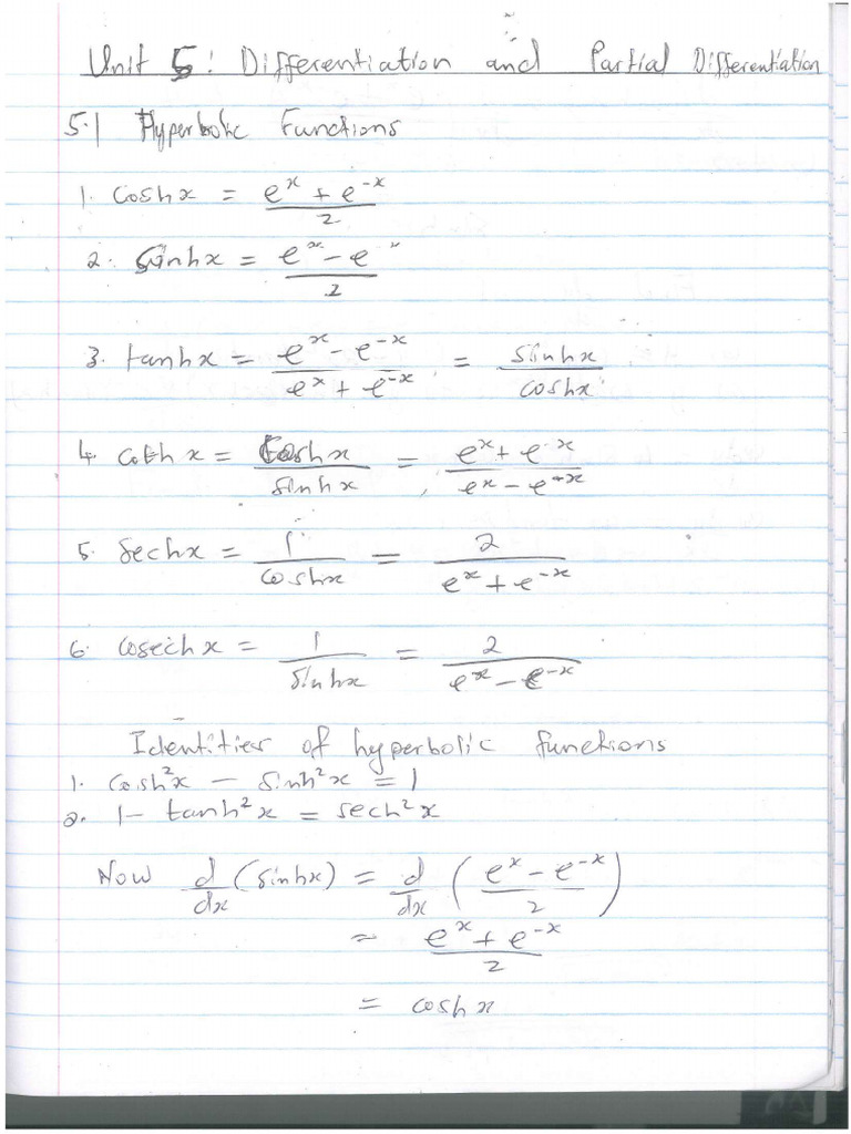 Hyperbolic Functions | PDF