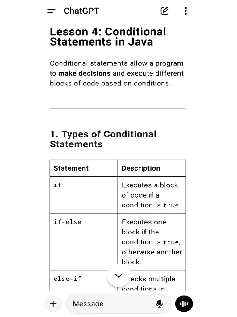 Lesson#4 Conditional Statements in Java | PDF