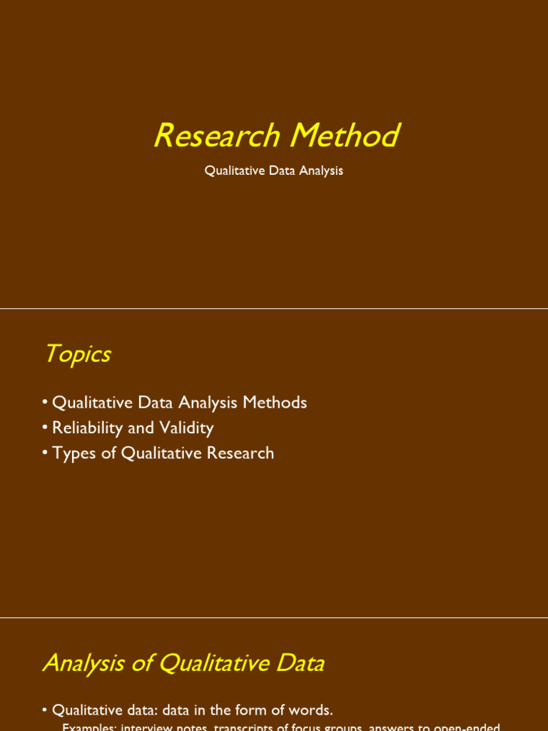 Qualitative Data Analysis | PDF | Qualitative Research | Validity ...