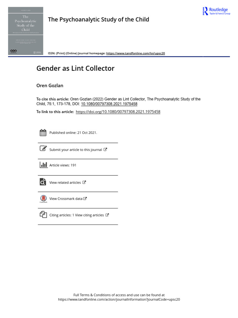 Rethinking Gender in Psychoanalysis | PDF | Psychoanalysis | Gender