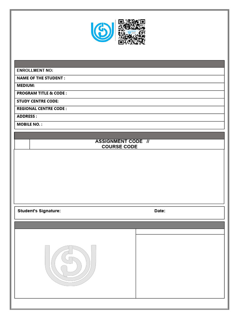 Ignou Assignment Receiving Slip | PDF