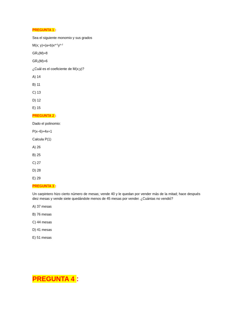 Exercises Yeff | PDF