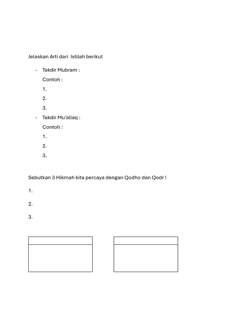 LKPD: Takdir Mubram dan Mu’allaq | PDF