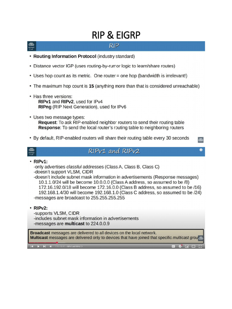 Rip & Eigrp | PDF