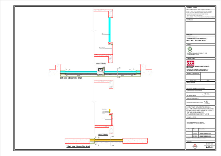 Corridor Railing Detail Drawing | PDF