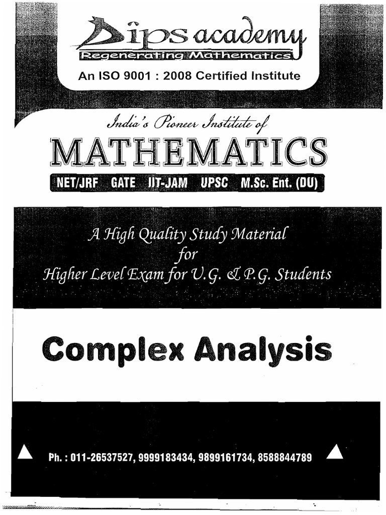 Complex Analysis Dips | PDF