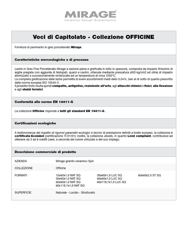 Capitolato Officine 2015 | PDF