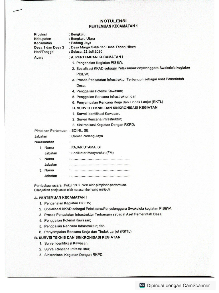 Notulensi PK 1 | PDF