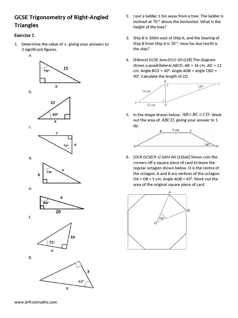 GCSE TrigonometryOfRightAngledTriangles | PDF | Angle | Area