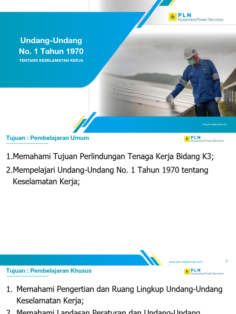Revisi UU K3 No 1 Tahun 1970 (Materi PLN NPS) | PDF