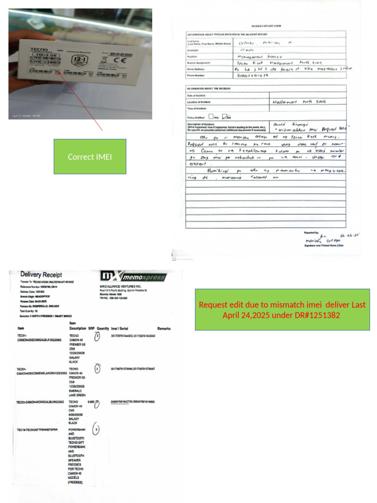 Request Edit Mismatch Imei | PDF