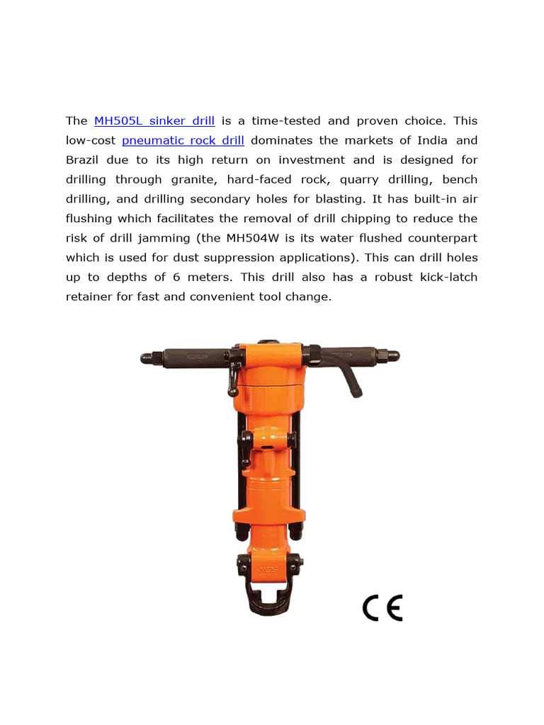 MH505L - Pneumatic Jack Hammer by Mindrill | PDF