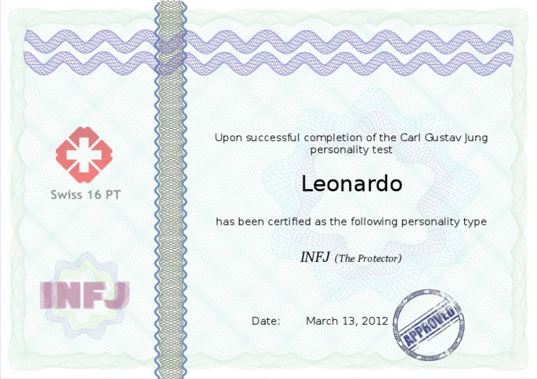 Personality Certificate | PDF