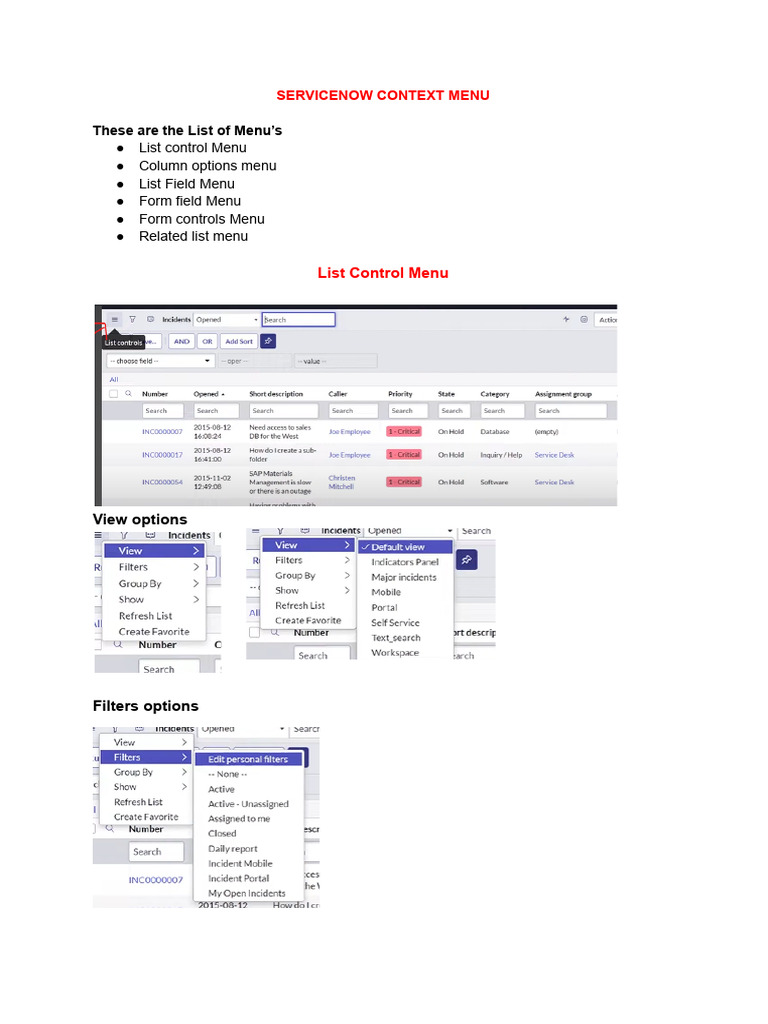 ServiceNow - Context Menu,UI Policies,Tables,Field and Its Types,Business Rules,Data Policy ...