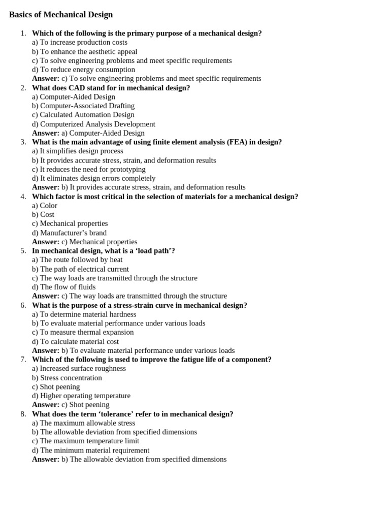 Mechanical Design Fundamentals Explained | PDF | Waste | Personal ...
