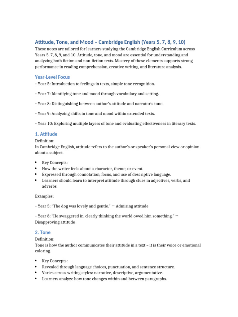 Understanding Attitude, Tone, and Mood | PDF | English Language ...