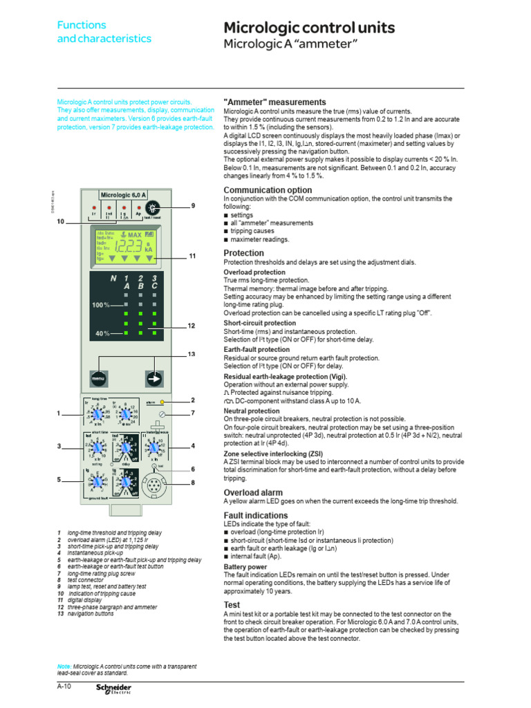 Micrologic Control Units For Masterpact NT and NW 6 Page Range and ...
