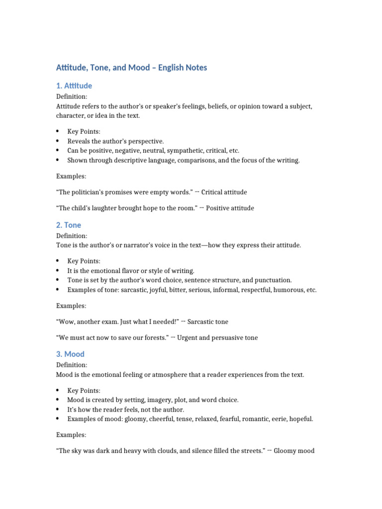 Understanding Tone and Attitude in Literature | PDF | Narration