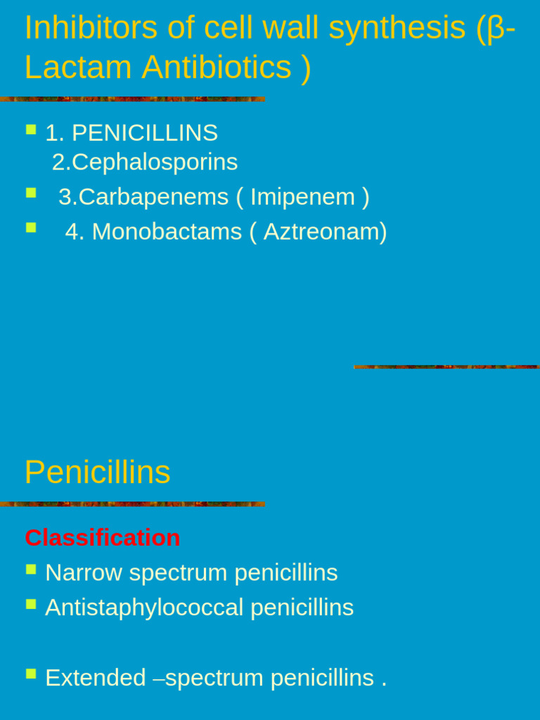 Lactam Antibiotics-1 | PDF | Penicillin | Beta Lactamase