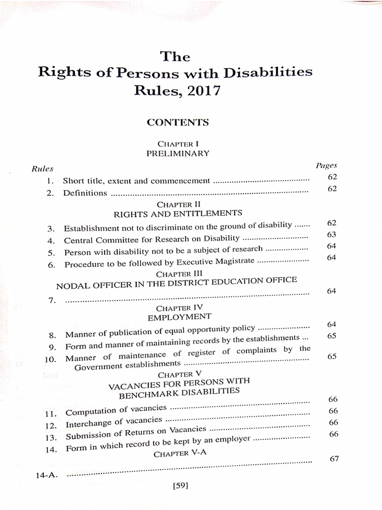 Rights of Persons With Disabilities Rules, 2017 | PDF