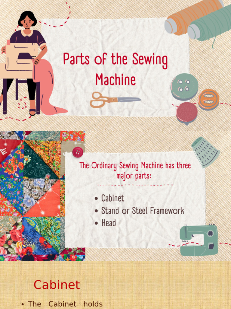 Parts of The Sewing Machine | PDF | Sewing Machine | Machines