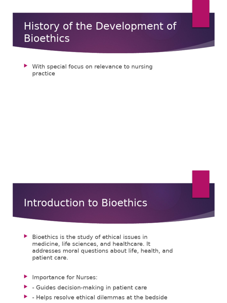 Bioethics Development and Declaration Nursing | PDF | Bioethics | Nursing