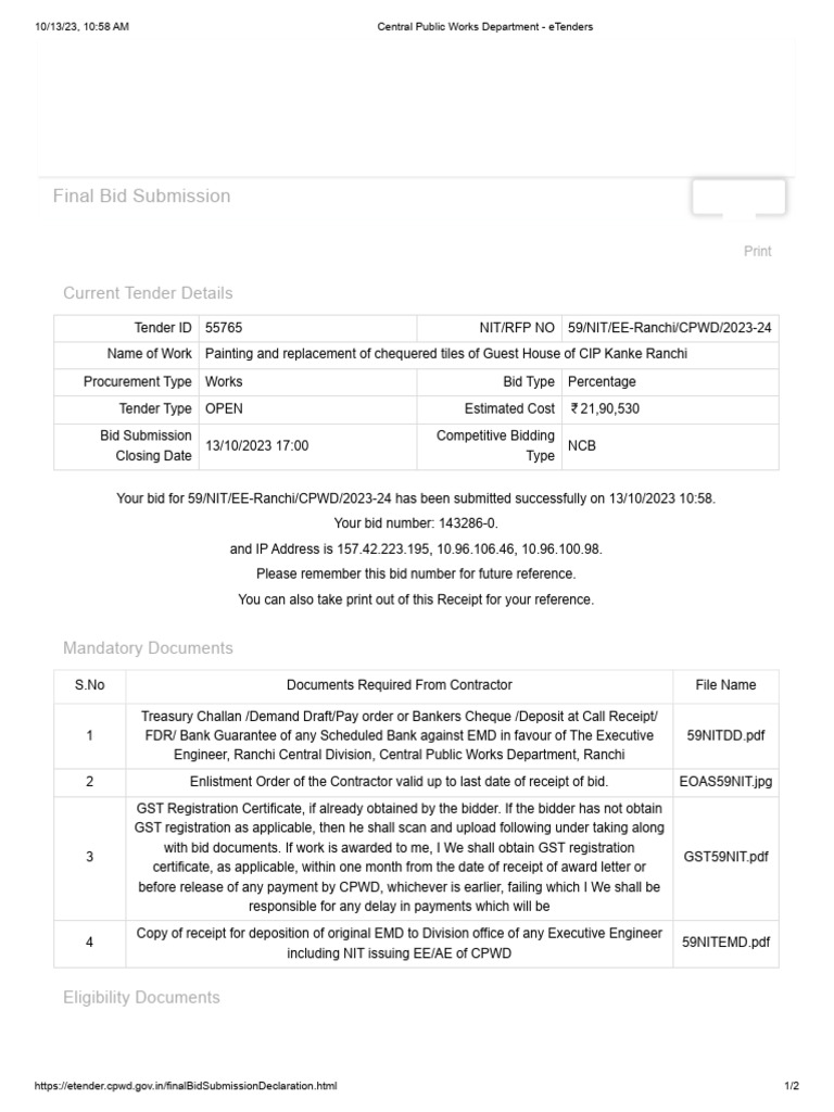 59-NIT-Central Public Works Department - ETenders | PDF