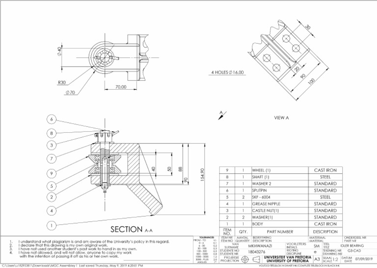 Assembley Drawing 1 2019 CAD | PDF